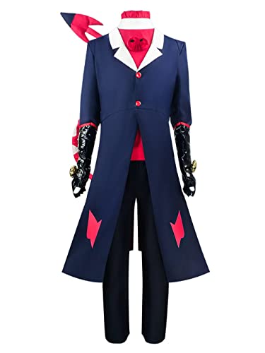 TOBVBOO Hazbin Hotel Helluva Boss Moxxie Cosplay Costume Adult Tuxedo Uniform Outfit Halloween Carnival Costume (Customized Size)