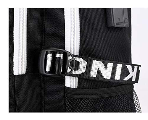 jupkem Anime adventure game Backpack Bag USB with Charging Port Student School Bag Laptop Cosplay for Boys Girls (Black 3, Large)