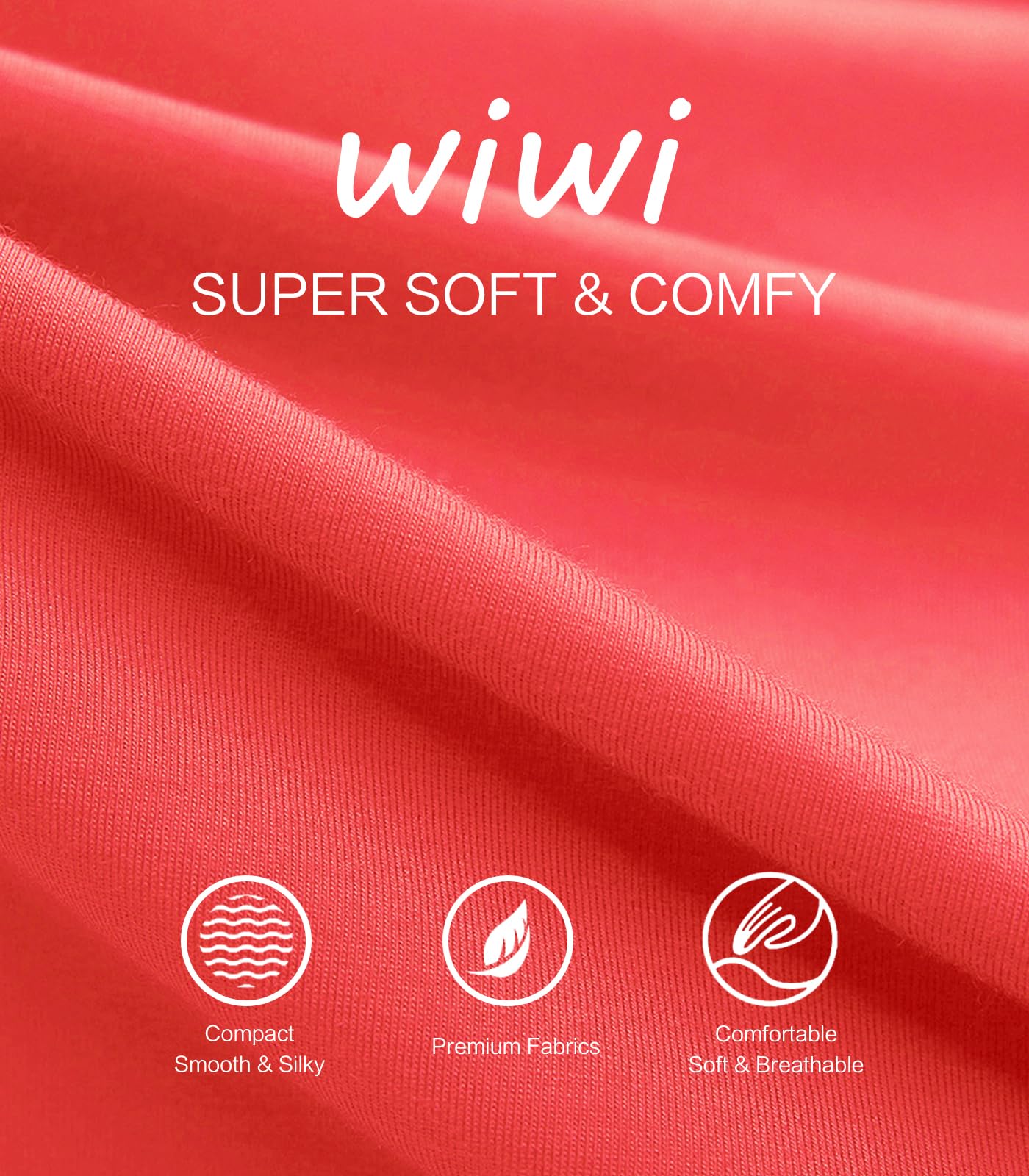 WiWi Womens 3/4 Sleeve Pajamas Set Soft Viscose from Bamboo Top with Pants Sleepwear Plus Size Lightweight Pjs S-4X, Coral+Heather Grey, Large