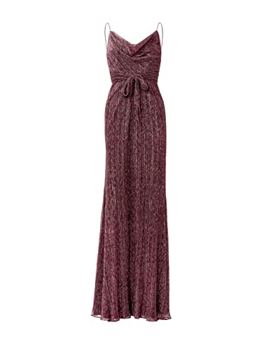 Adrianna Papell Women's Metallic Crinkle Gown, Burgundy, 4