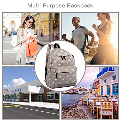 MISS LULU Backpack Horse Print Canvas Backpack Casual Daypack for Girls Boys Teenager