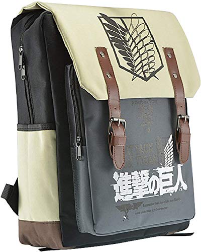 HAMIQI Attack on Titan Investigative Corps Backpack Schoolbag (Blue & White)