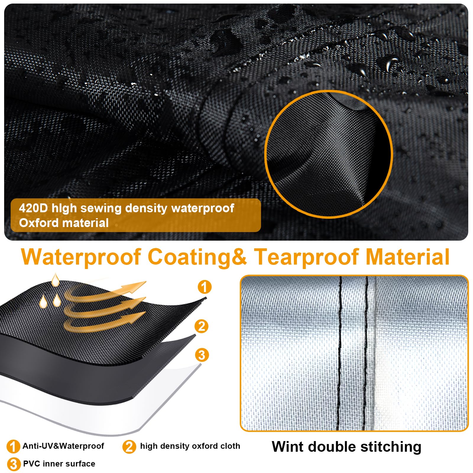 LXKCKJ Air Conditioner Cover for Outside Units - 420D Waterproof Air Conditioner Protection Covers for Window Unit - Winter AC Covers Fits AC Condensing HVAC Unit (Black-24''LX24''WX30''H)