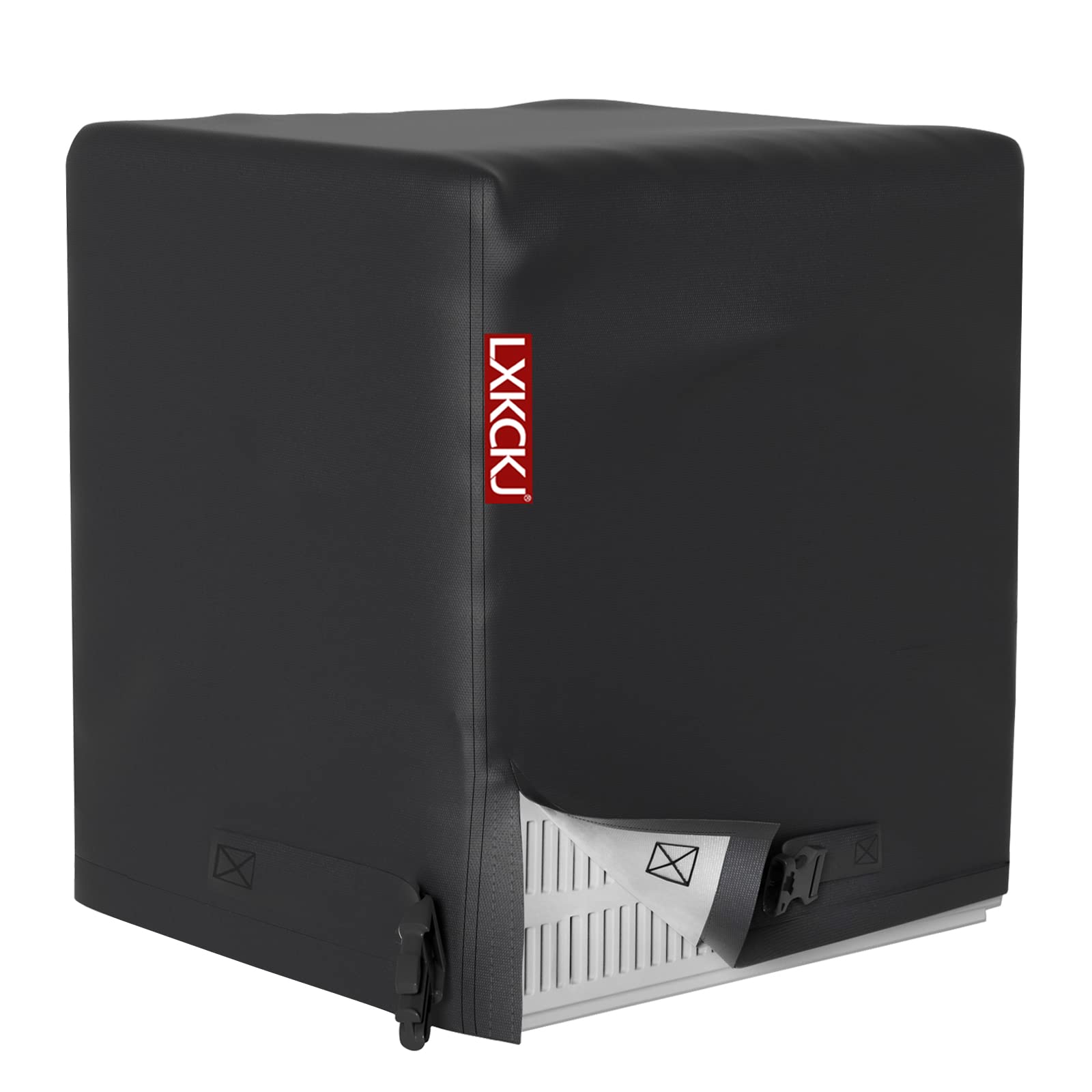 LXKCKJ Air Conditioner Cover for Outside Units - 420D Waterproof Air Conditioner Protection Covers for Window Unit - Winter AC Covers Fits AC Condensing HVAC Unit (Black-24''LX24''WX30''H)