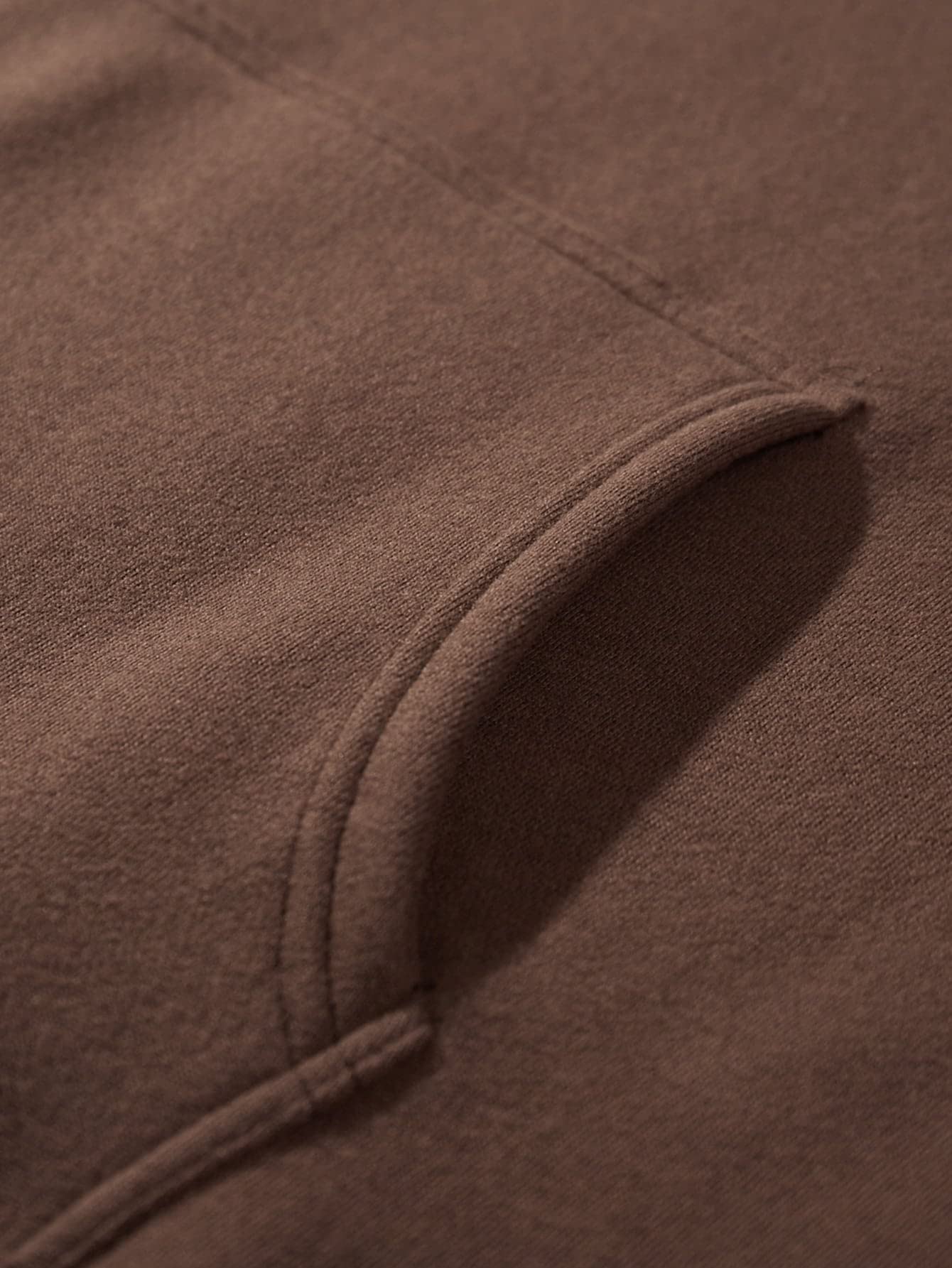 SHENHE Men's Bear Embroidery Long Sleeve Thermal Hooded Sweatshirt Hoodie Tops Coffee Brown XL