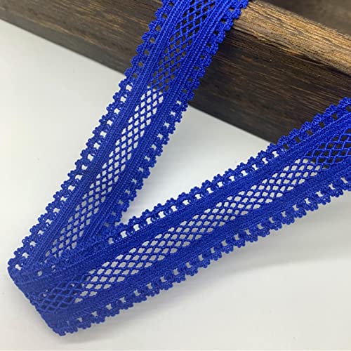 0.4/0.6/0.8/1 Inch Navy Blue Lace Trim Elastic Ribbon Fold Over Spandex Elastic Band for Sewing Lace Trim Waist Band Garment Accessory