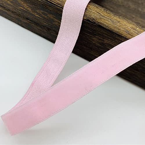 0.4/0.6/0.8/1 Inch Lace Ribbon for Crafts Lace Trim for Sewing Pink Elastic Ribbon Fold Over Spandex Elastic Band for Sewing Lace Trim Waist Band Garment Accessory