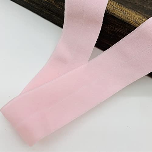 0.4/0.6/0.8/1 Inch Lace Ribbon for Crafts Lace Trim for Sewing Pink Elastic Ribbon Fold Over Spandex Elastic Band for Sewing Lace Trim Waist Band Garment Accessory