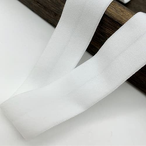 0.4/0.6/0.8/1 Inch Lace Ribbon for Crafts White Lace Trim for Sewing Elastic Ribbon Fold Over Spandex Elastic Band for Sewing Lace Trim Waist Band Garment Accessory