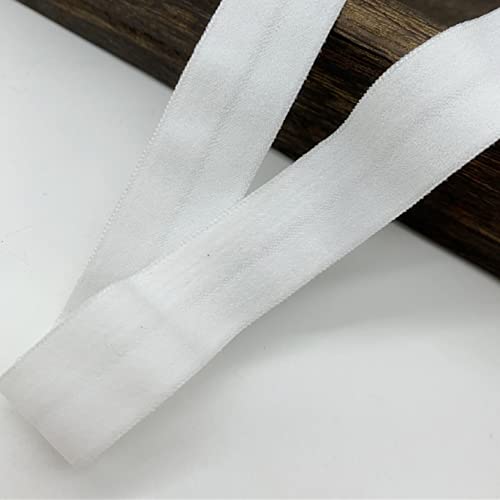 0.4/0.6/0.8/1 Inch Lace Ribbon for Crafts White Lace Trim for Sewing Elastic Ribbon Fold Over Spandex Elastic Band for Sewing Lace Trim Waist Band Garment Accessory