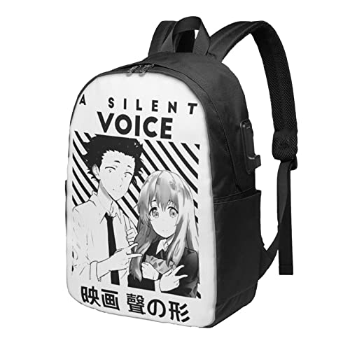 KKdskkds A Silent Voice Laptop Backpack with USB Charging Port Fits 15.6 Inch Notebook Travel School Backpack