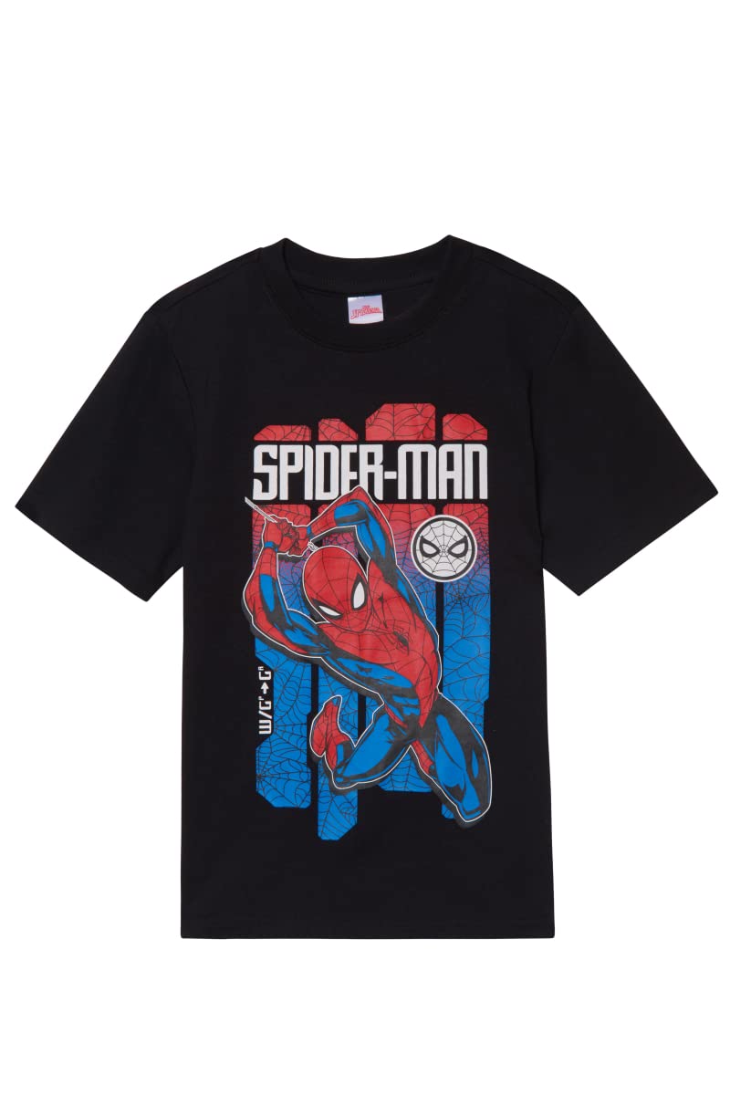 Marvel Spider-Man Boys 3-Piece Fleece Pants Sets, Spiderman Zip-Up Hoodies, T-Shirts, and Pants Sets for Boys (Peter Parker Blue, 8)