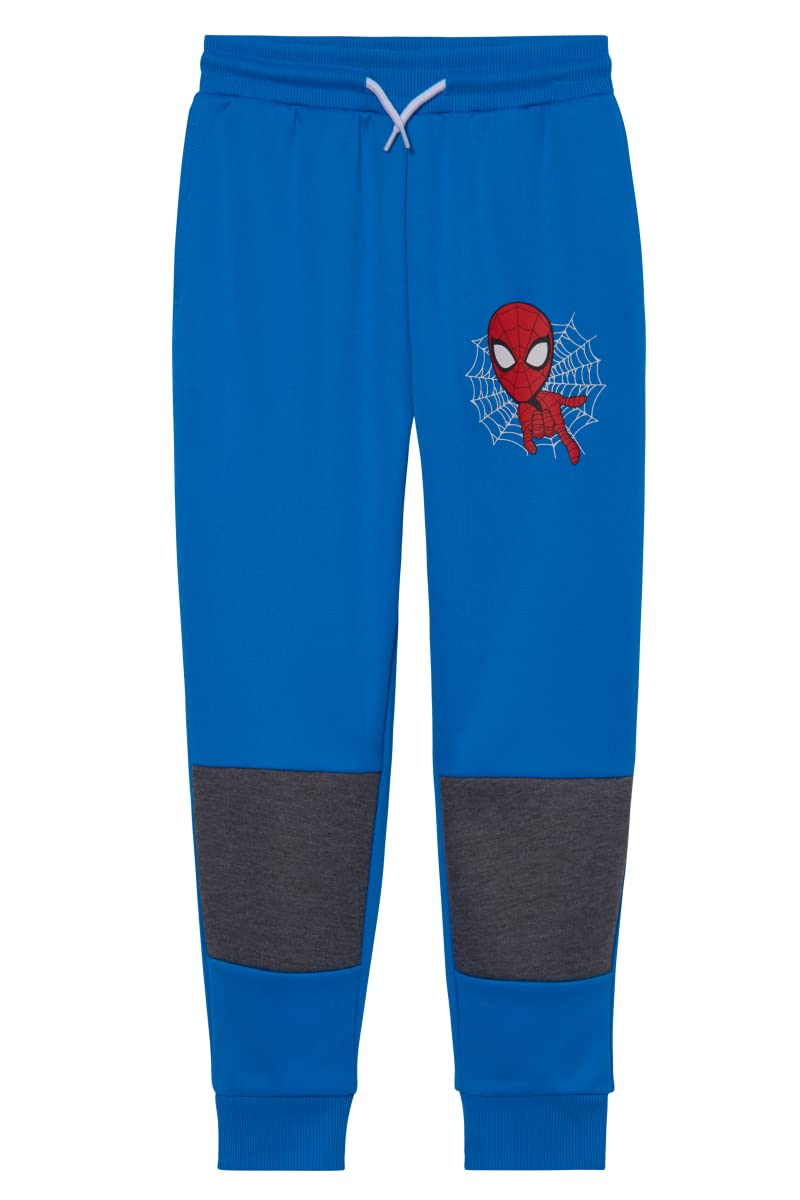 Marvel Spider-Man Boys 3-Piece Fleece Pants Sets, Spiderman Zip-Up Hoodies, T-Shirts, and Pants Sets for Boys (Peter Parker Blue, 8)