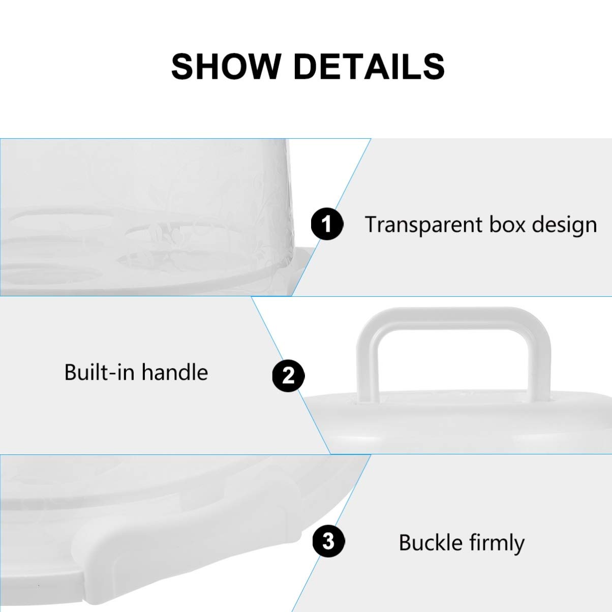 Kichvoe Portable Cheesecake Carrier Portable Cake Keeper transparent cake box plastic cake box Cake Storage Container Cake Containers Carriers Plastic Cake Containers