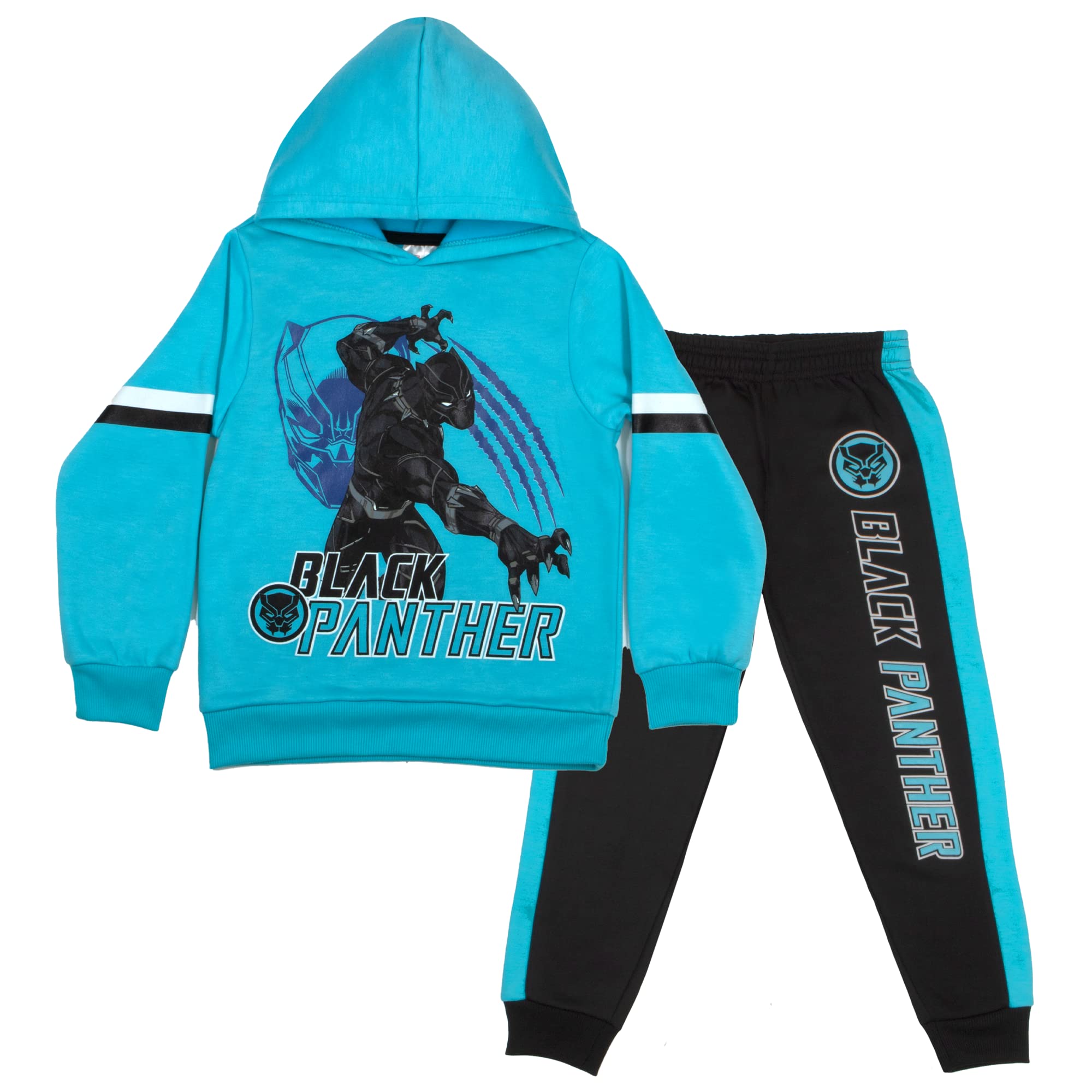 Marvel Avengers and Spider-Man Boys 2-Piece Fleece Sets, Fleece Hoodie and Pants Bundle Set for Boys (Black Panther, 8)