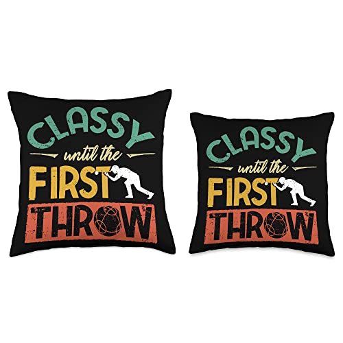 Boules - Lawn Bowls Bocce Ball Sports Designs Ball Player Boules Bocce Funny Quote Throw Pillow, 16x16, Multicolor