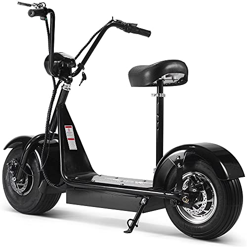 MotoTec Fatboy Electric Scooter 48v 800w -Fat Tire & Big Wheel-Scooter with Seat-Top Speed ββ22MPH-Max Range 15 Miles
