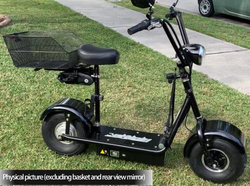 MotoTec Fatboy Electric Scooter 48v 800w -Fat Tire & Big Wheel-Scooter with Seat-Top Speed ββ22MPH-Max Range 15 Miles