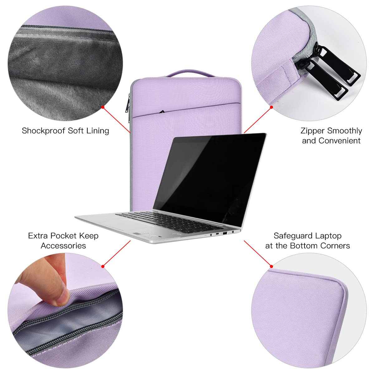 Laptop Sleeve 14 Inch Laptop Case Computer Bag for 15 inch New MacBook Air M4 A3241 M3 A3114 M2 A2941 2025-2023, Purple