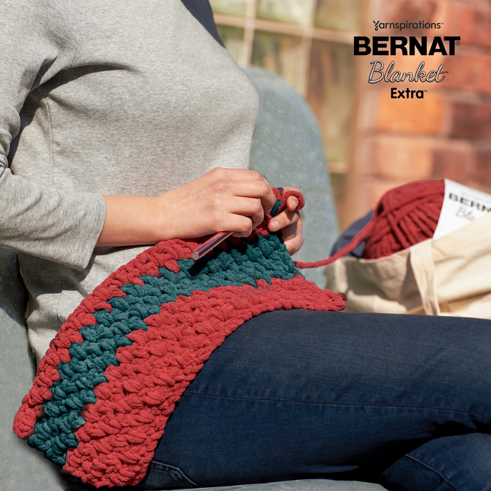 Bernat Blanket Extra Faded Blues Yarn - 2 Pack of 300g/10.5oz - Polyester - 7 Jumbo - 97 Yards - Knitting/Crochet