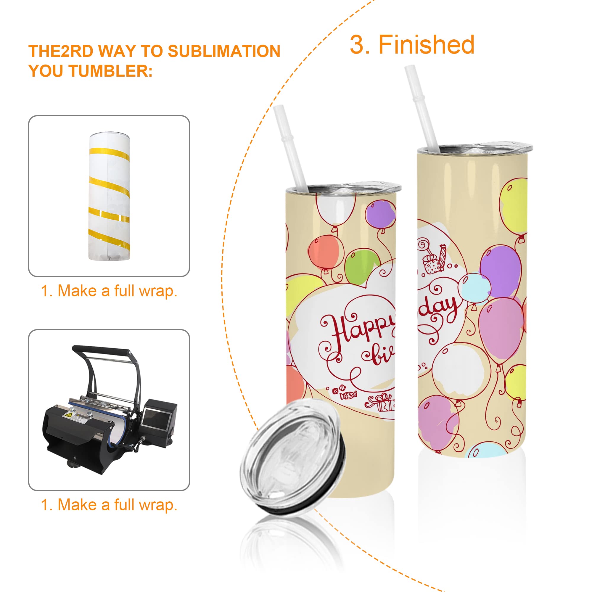 AGH Sublimation Tumblers Set of 25 Pack-20OZ Sublimation Blanks Straight Cup,Double Wall Vacuum Insulated Sublimation Tumblers with Straw,Polymer Coating for Heat Transfer