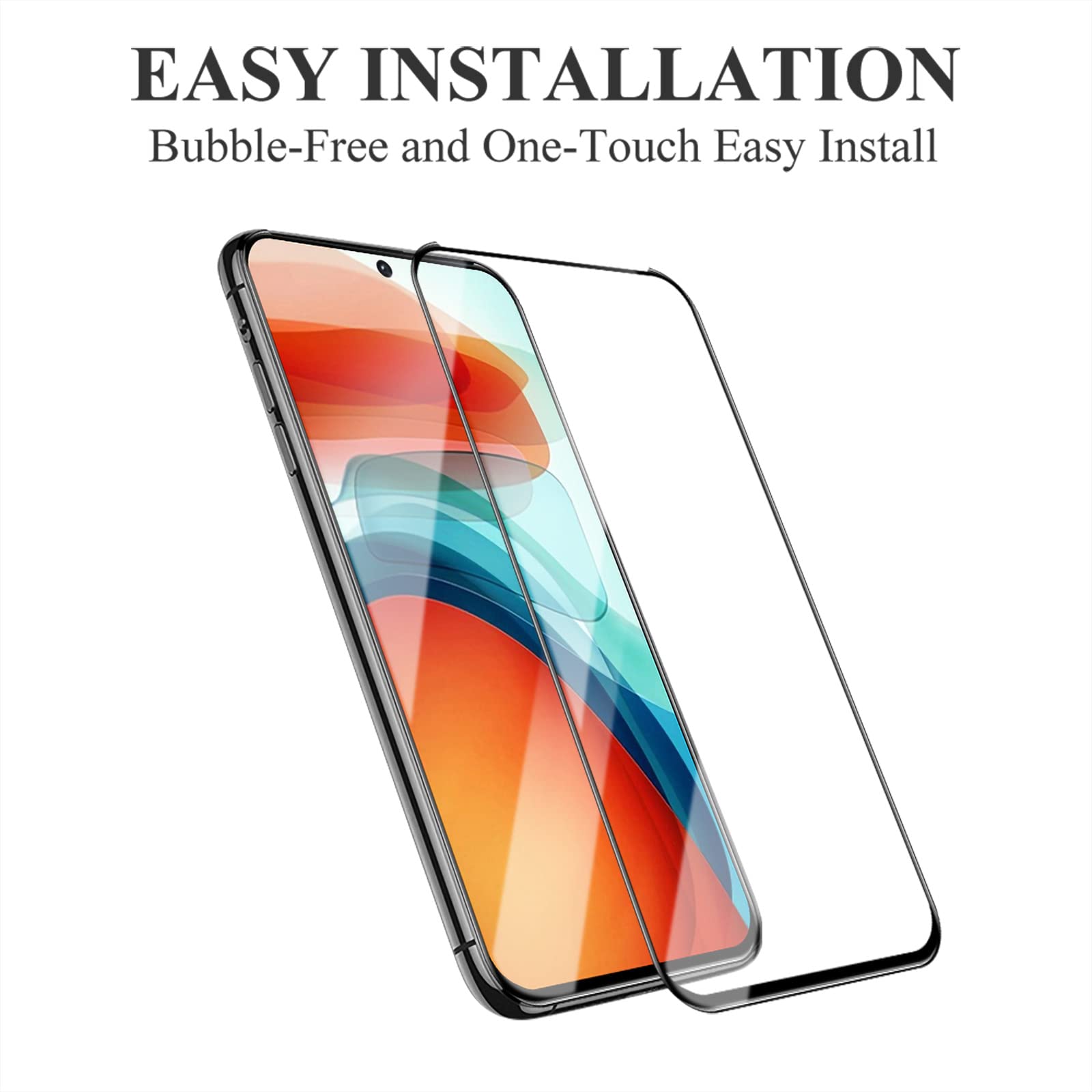 AKABEILA [3 Pack Screen Protector for Oppo Reno 7 4G 5G HD Tempered Glass Film 9H Hardness Case Friendly Easy Installation Anti Scratch Bubble Free [Full Coverage] 6.43" Black