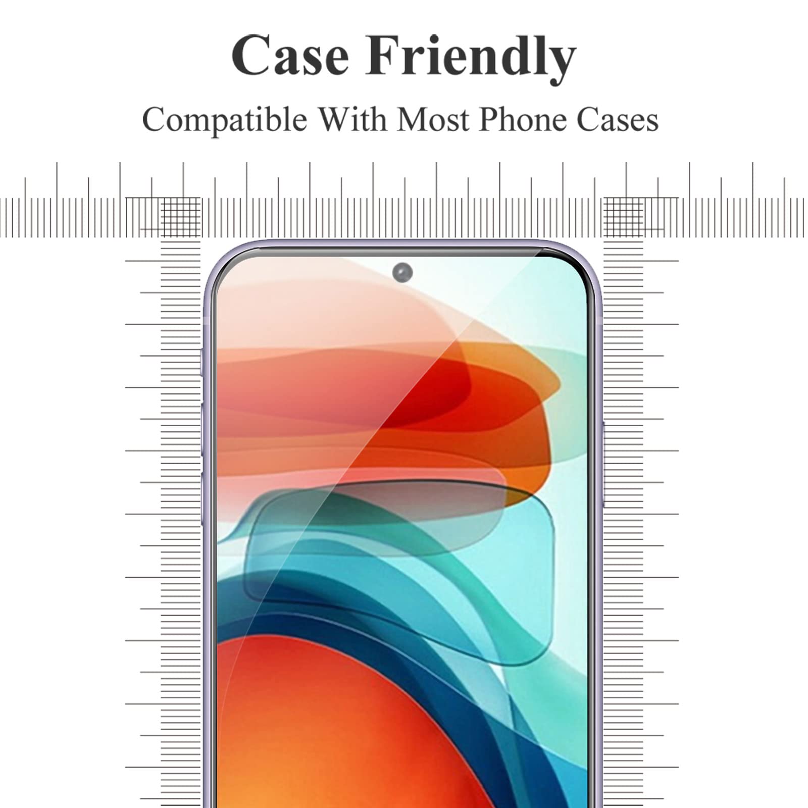 AKABEILA [3 Pack Screen Protector for Oppo Reno 7 4G 5G HD Tempered Glass Film 9H Hardness Case Friendly Easy Installation Anti Scratch Bubble Free [Full Coverage] 6.43" Black