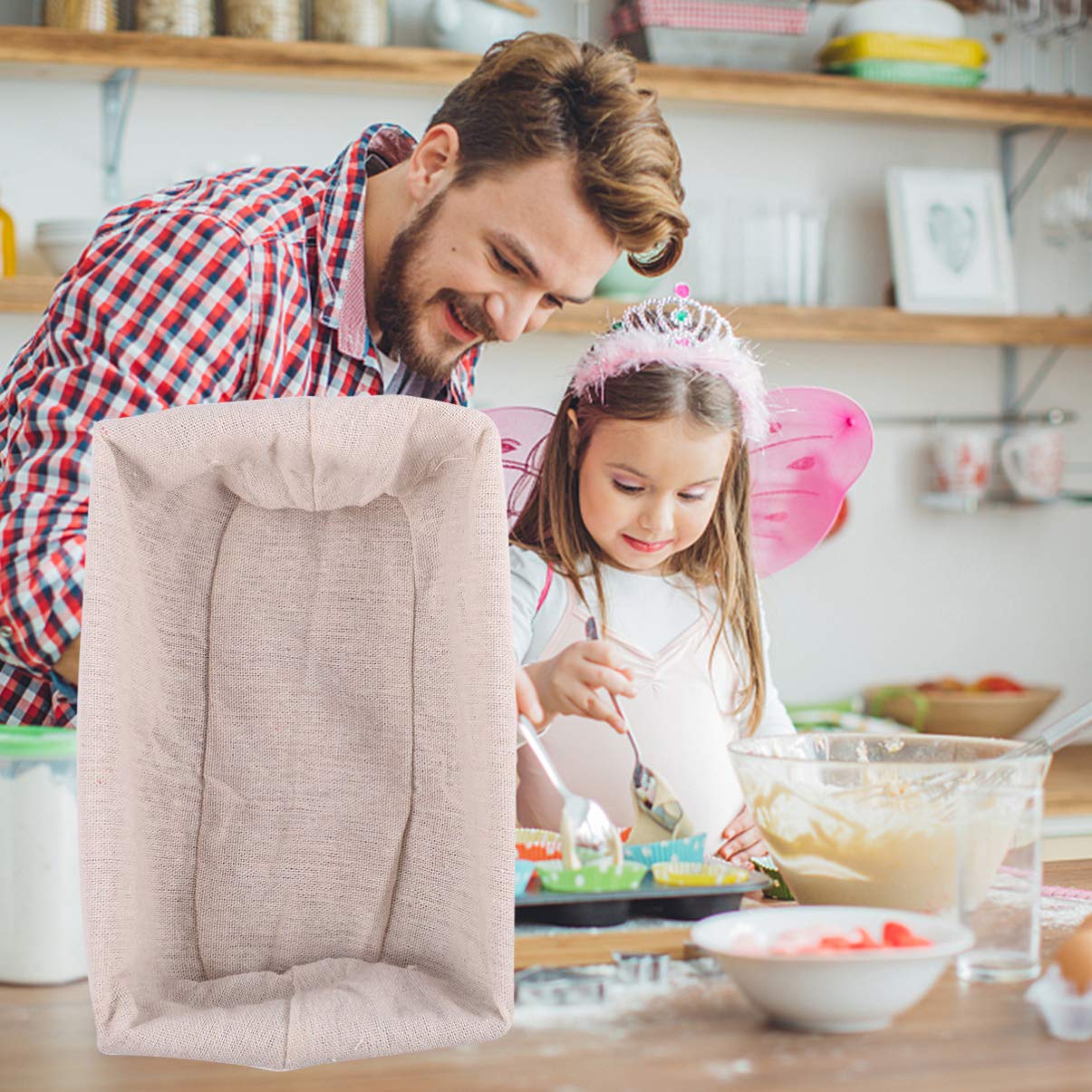 2pcs Bread Proofing Basket Cloth Covers Sourdough Bread Baking Supplies Basket Liners Home Kitchen Bakery