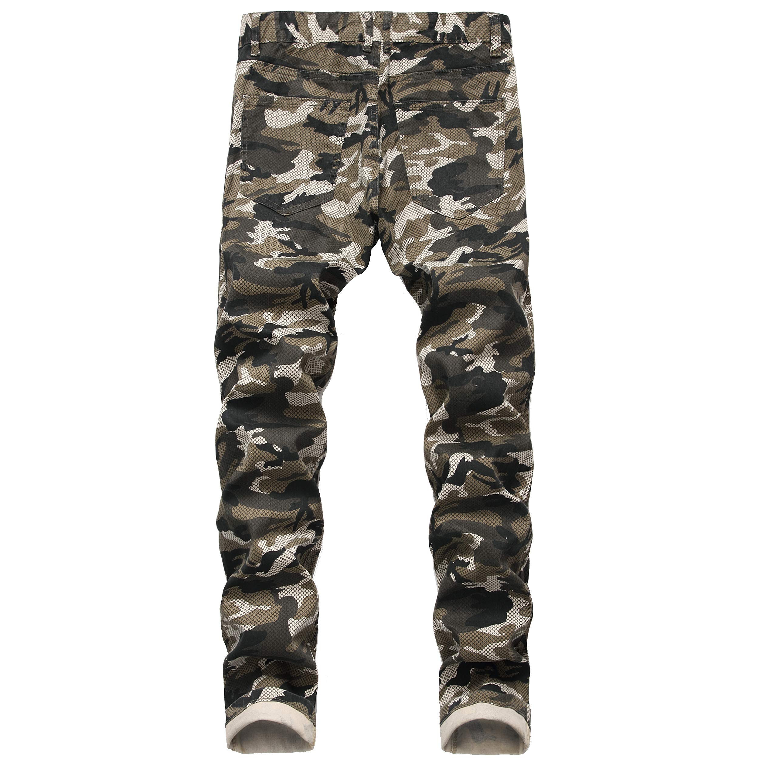 DANT BULUN Men's Fashion Casual Printed Jeans Stretch Skinny Denim Jogger Pants (30,1553-4)