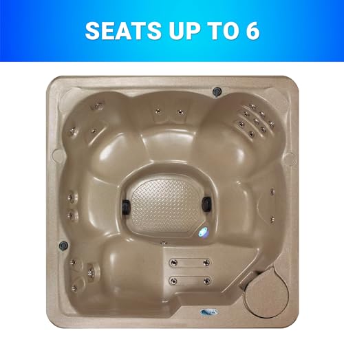 AquaLife Inland™ 5-6 Person 24-Jet Lounger Hot Tub with LED Lighting, Digital Control, Insulated Cover