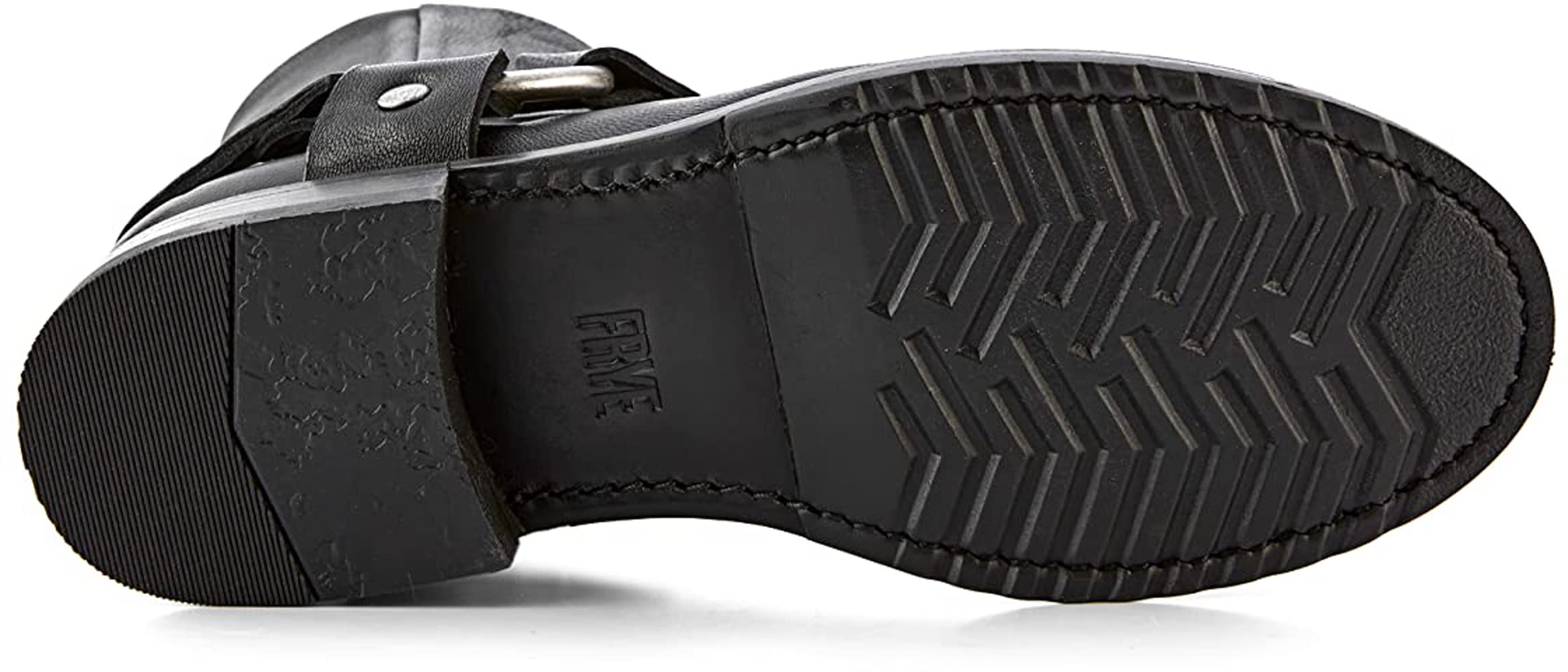 Frye Veronica Harness Short 6" Booties for Women - Leather Upper with Luxurious Leather Lining, Inside Zipper, Snap Harness, and Rubber Lug Outsole, Black - 8 M