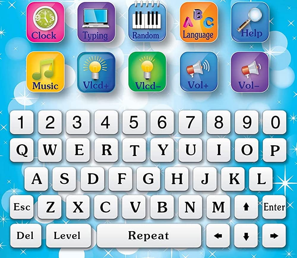 Tech Kidz My Exploration Toy Tablet Educational Learning Computer, 60 Challenging Learning Games and Activities, LCD Screen, Keyboard (Blue), Ages 3+