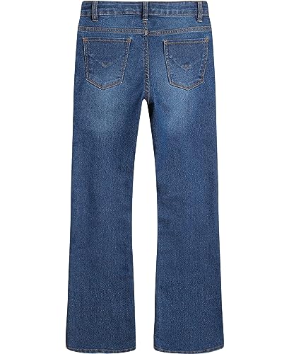 HUDSON Girls' Stretch Denim Jeans, Bell-Bottom Style Pants with Flared Legs, Midnight Wash, 14