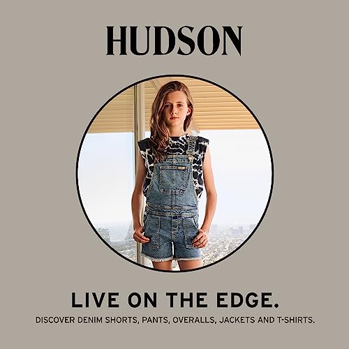 HUDSON Girls' Stretch Denim Jeans, Bell-Bottom Style Pants with Flared Legs, Midnight Wash, 14