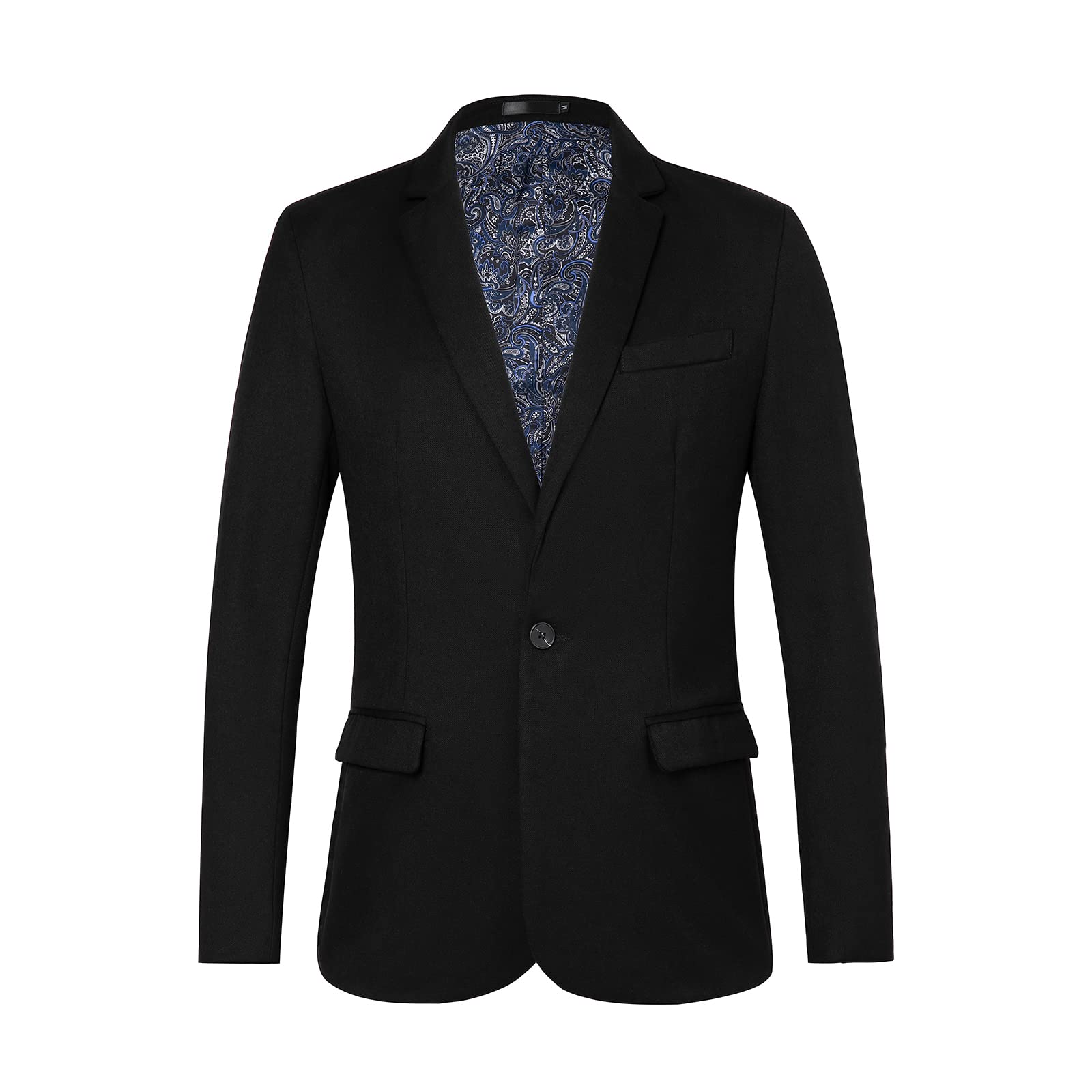 AIFARLD Blazer for Men Black Suits for Men Slim Fit Sport Coat Casual One Button Solid Color Jacket Blazer Suit for Business Casual XL