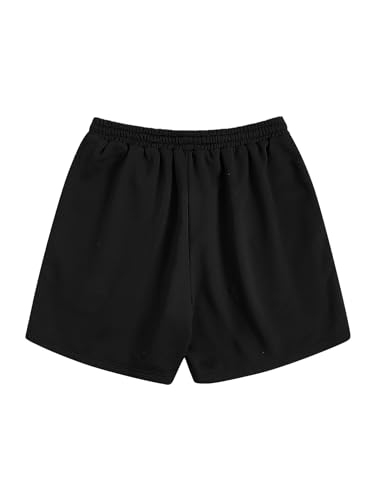 GORGLITTER Men's Graphic Cool Shorts Drippy Workout Designer Shorts Streetwear with Pockets Los Angeles Print Black Large