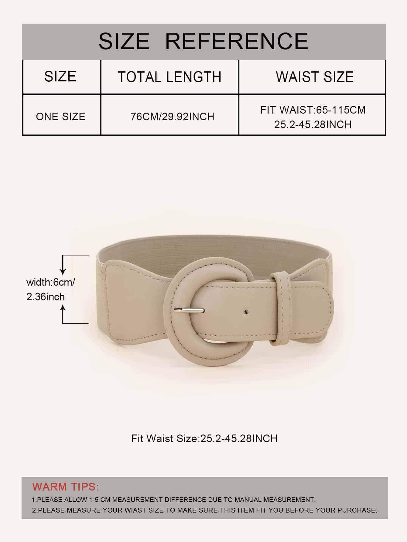Floerns Women's 2 Piece Simple Pu Leather Casual Wide Dress Jean Belt Set Brown Beige One Size