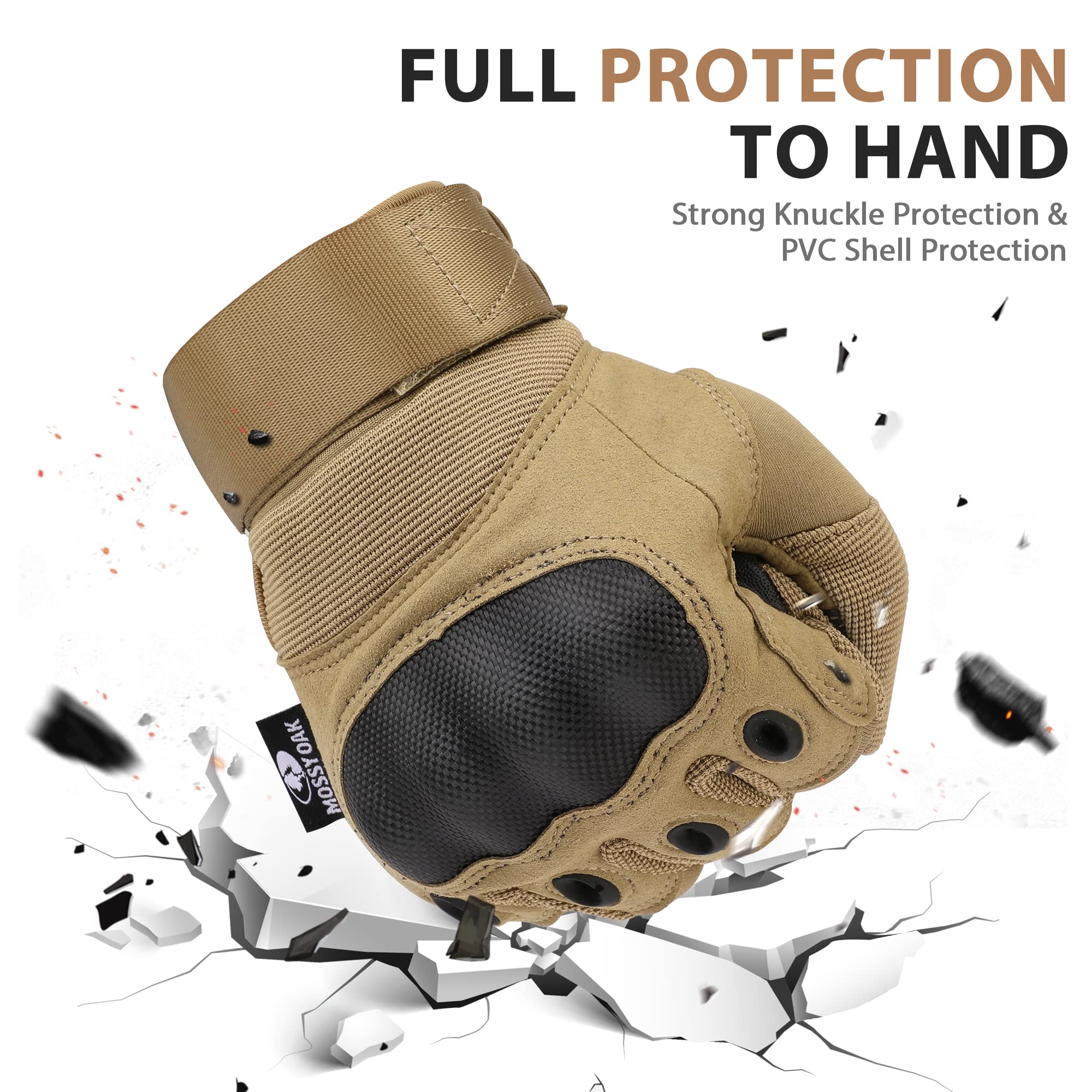 Mossy Oak Tactical Gloves for Men and Women, Touch screen Airsoft Gloves with Hard Knuckle for Hunting, Paintball, Hiking, Camping, Climbing, Cycling, Hunting Gear with Hard Shell & Palm Padding