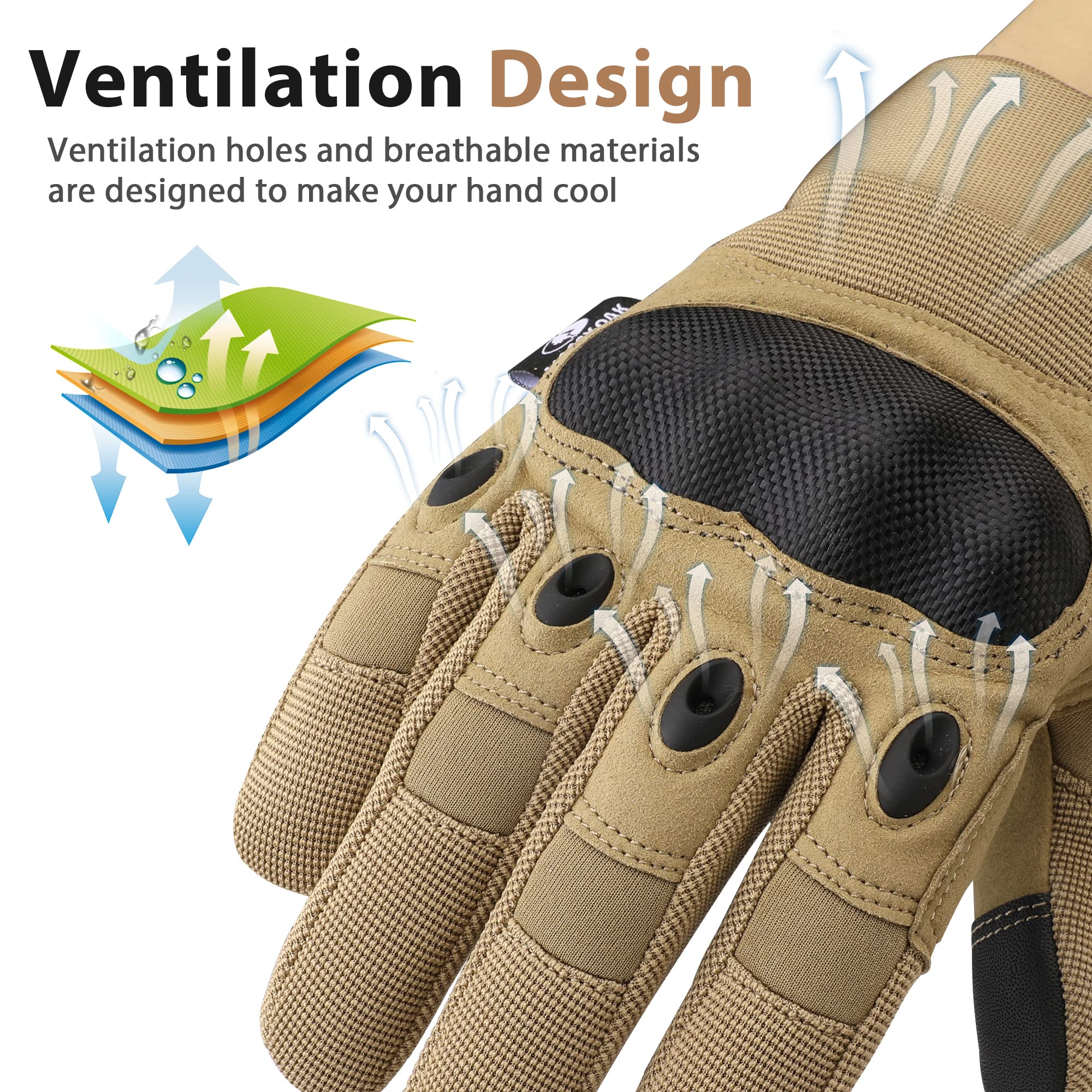 Mossy Oak Tactical Gloves for Men and Women, Touch screen Airsoft Gloves with Hard Knuckle for Hunting, Paintball, Hiking, Camping, Climbing, Cycling, Hunting Gear with Hard Shell & Palm Padding