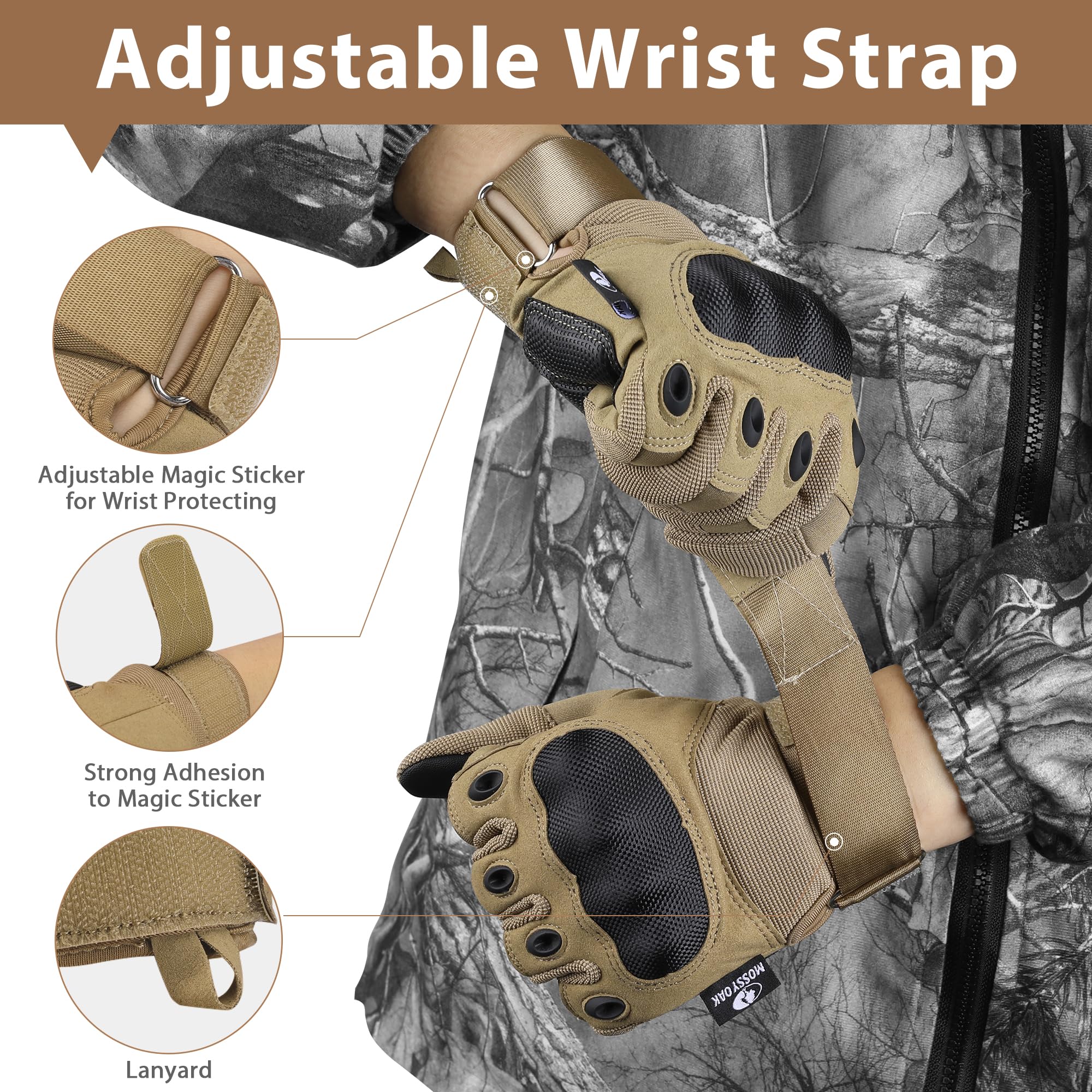 Mossy Oak Tactical Gloves for Men and Women, Touch screen Airsoft Gloves with Hard Knuckle for Hunting, Paintball, Hiking, Camping, Climbing, Cycling, Hunting Gear with Hard Shell & Palm Padding