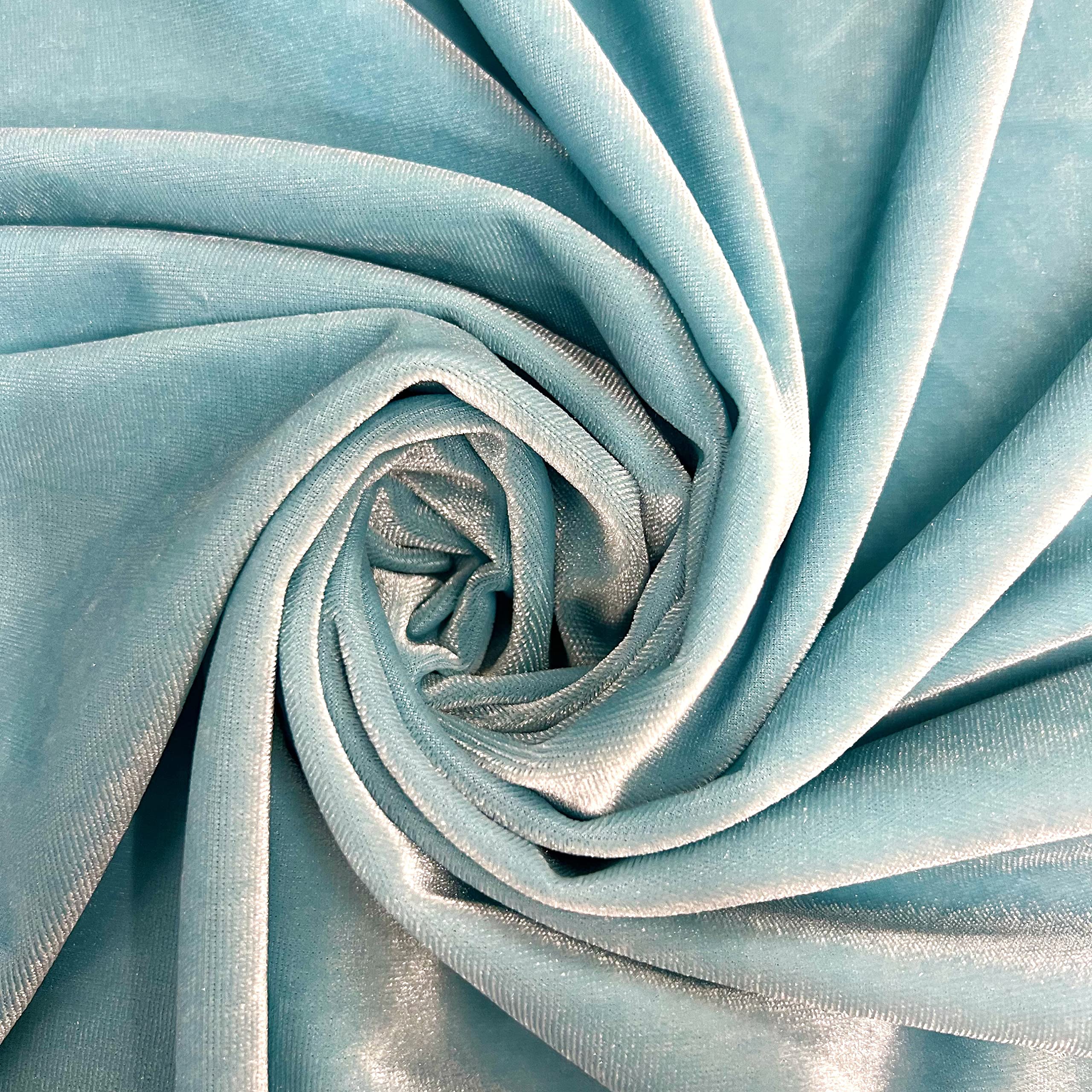 Princess Light Blue-B Polyester Spandex Stretch Velvet Fabric for Bows, Top Knots, Scrunchies, Clothes, Costumes, Crafts - 10001