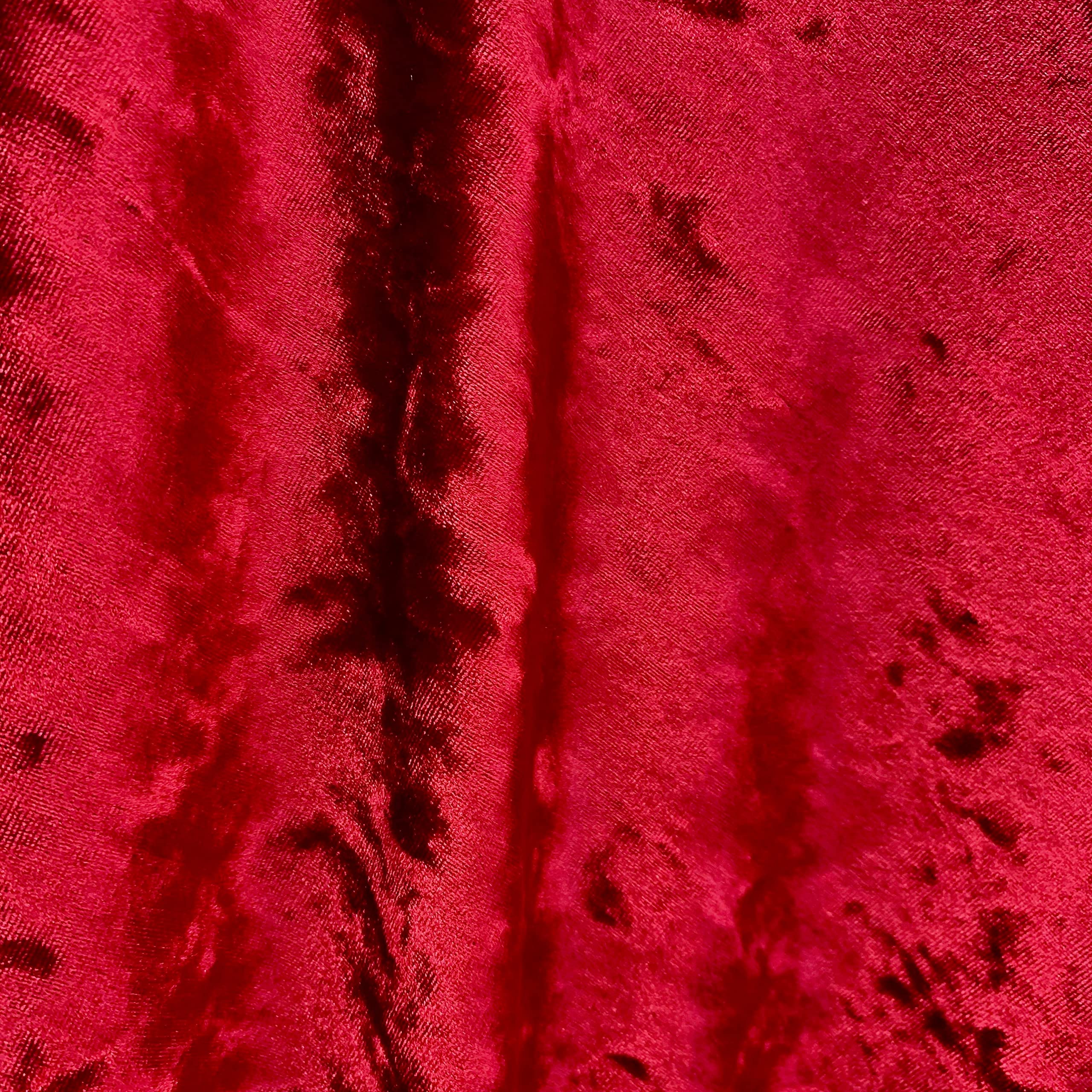Samantha RED Polyester Stretch Crushed Velvet Fabric by The Yard for Bows, Topknot. Headwraps, Scrunchies, Clothes, Costumes, Crafts