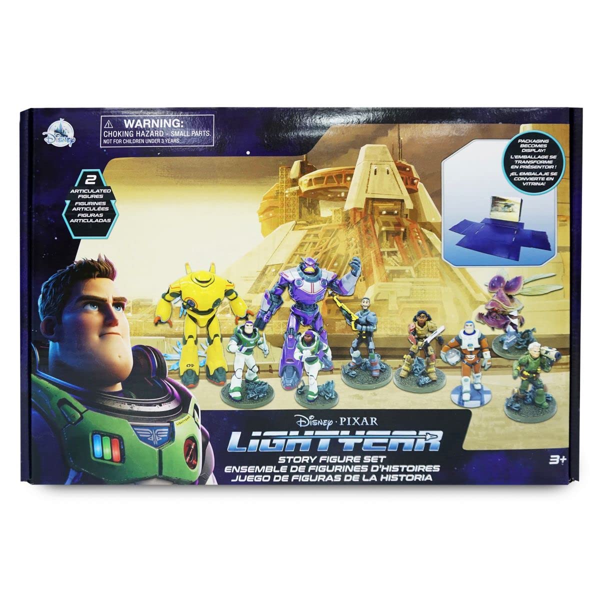 Disney Pixar Buzz Lightyear Figure Set - 9 Pieces from The Movie Lightyear - with 2 Buzz Space Suits, Blue Saber Sword, Zurg and Zyclops