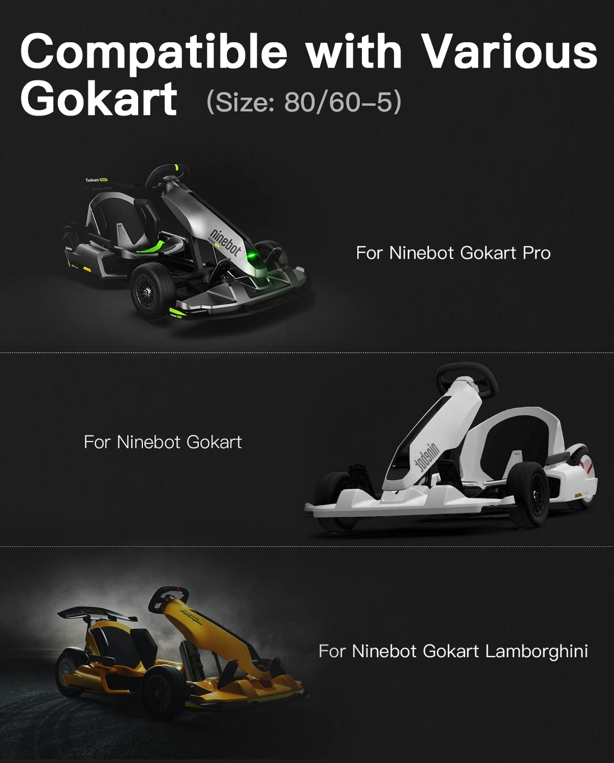 stio Front Wheel Assembly for Go Kart Pro and Gokart Bundle, Compatible with Ninebot by Segway GoKart Pro/Gokart Kit, Gokart Karting Front Wheel Replacements Kart Kit Refit Original Accessories