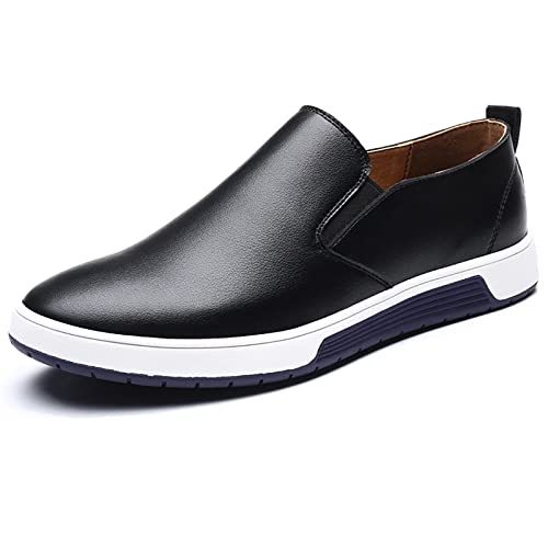 BSROT Men's Casual Oxford Shoes Slip-on Dress Shoes Comfortable Fashion Sneakers Black 8US