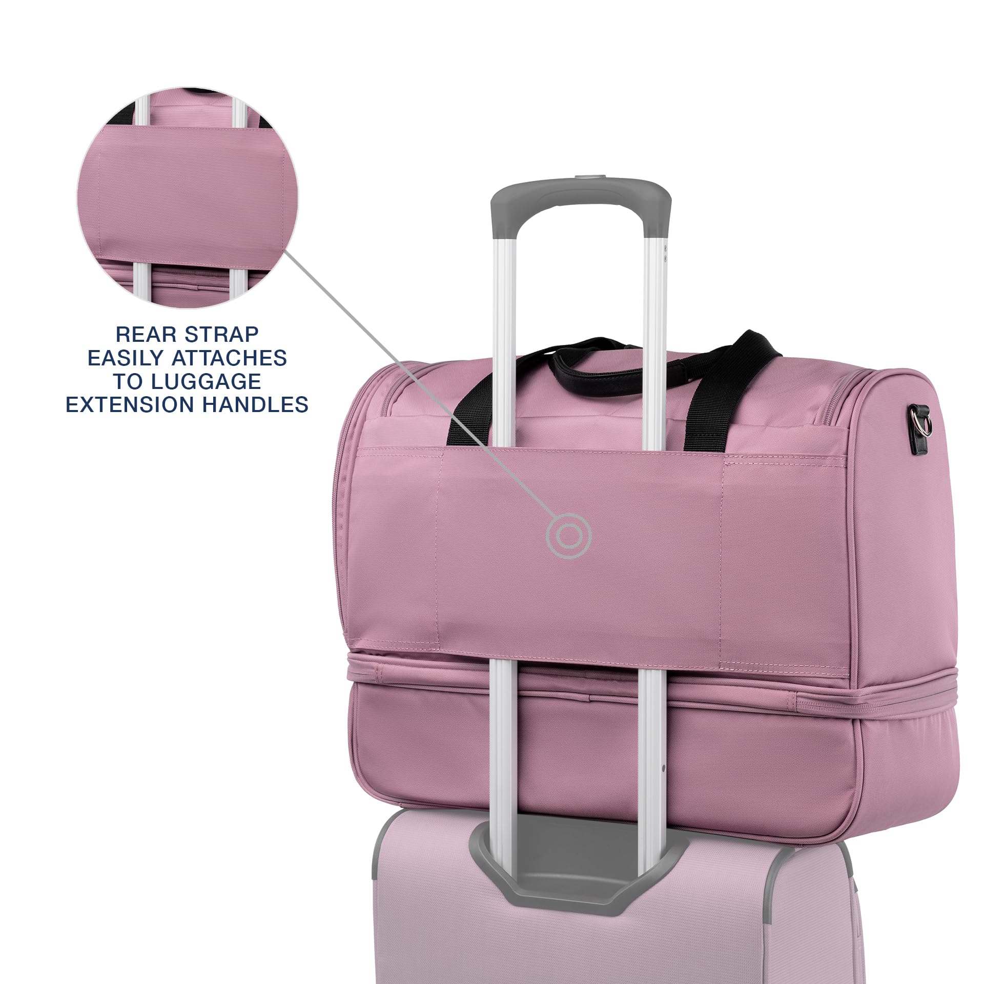 Travelpro Maxlite 5 Softside Carry-on Weekender with Drop-Bottom Compartment, Lightweight Overnight Travel Duffel Bag, Men and Women, Orchid Pink Purple, 19-Inch