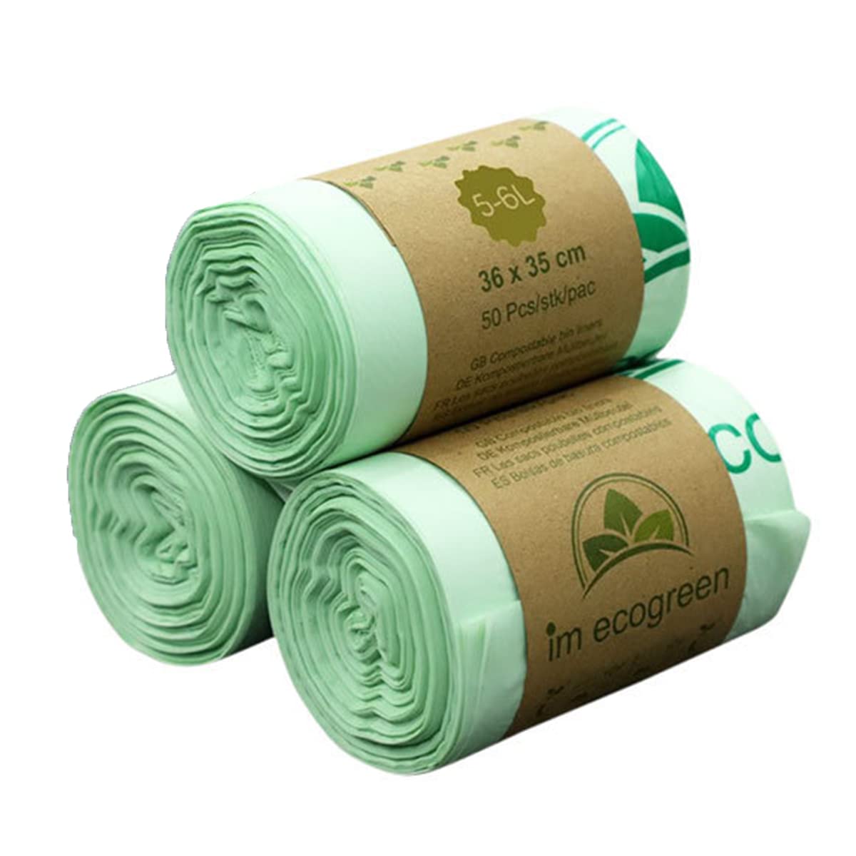 150 Pieces Compostable Trash Bags Biodegradable Kitchen Food Waste Bag, Corn Starch Garbage Bags,Life and Office Scraps Bag Fresh Air Biodegradable Compost Bags