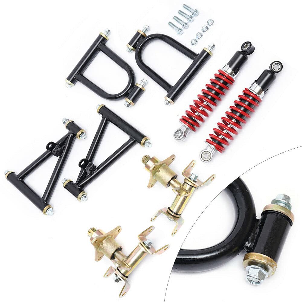 1 Set Front Suspension Swing Arm Assembly Upper/Lower Swingarm Front Suspension Arm Assembly for Quad Bike Buggy Go Kart