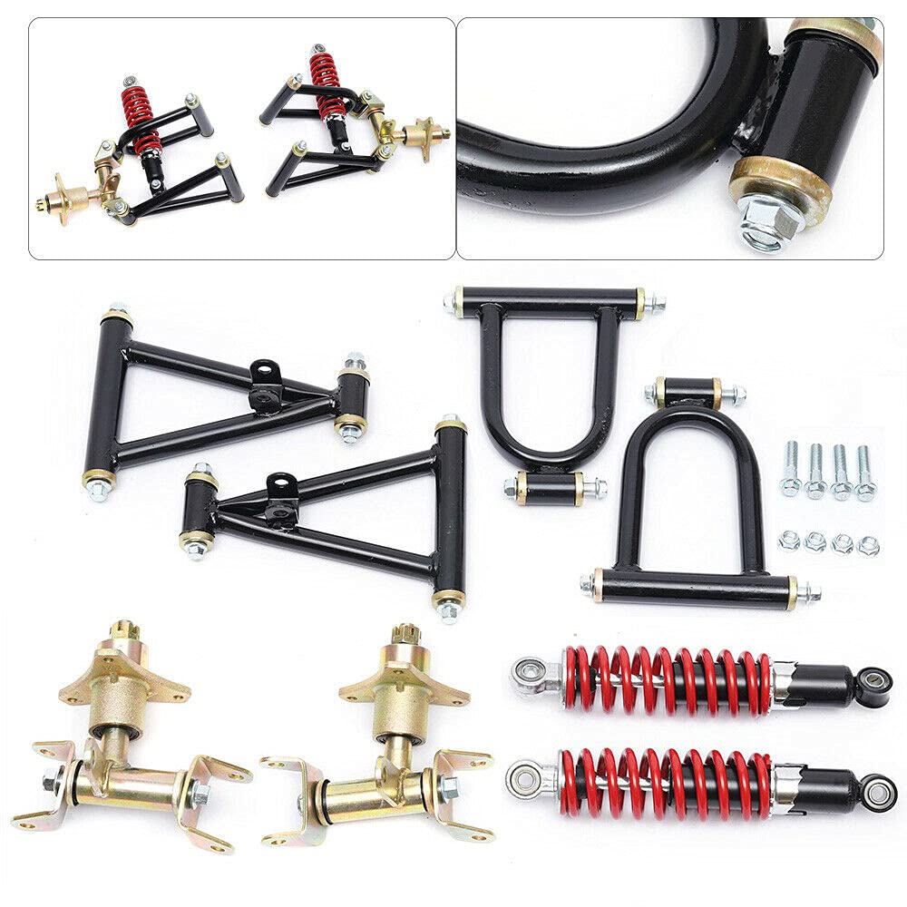 1 Set Front Suspension Swing Arm Assembly Upper/Lower Swingarm Front Suspension Arm Assembly for Quad Bike Buggy Go Kart