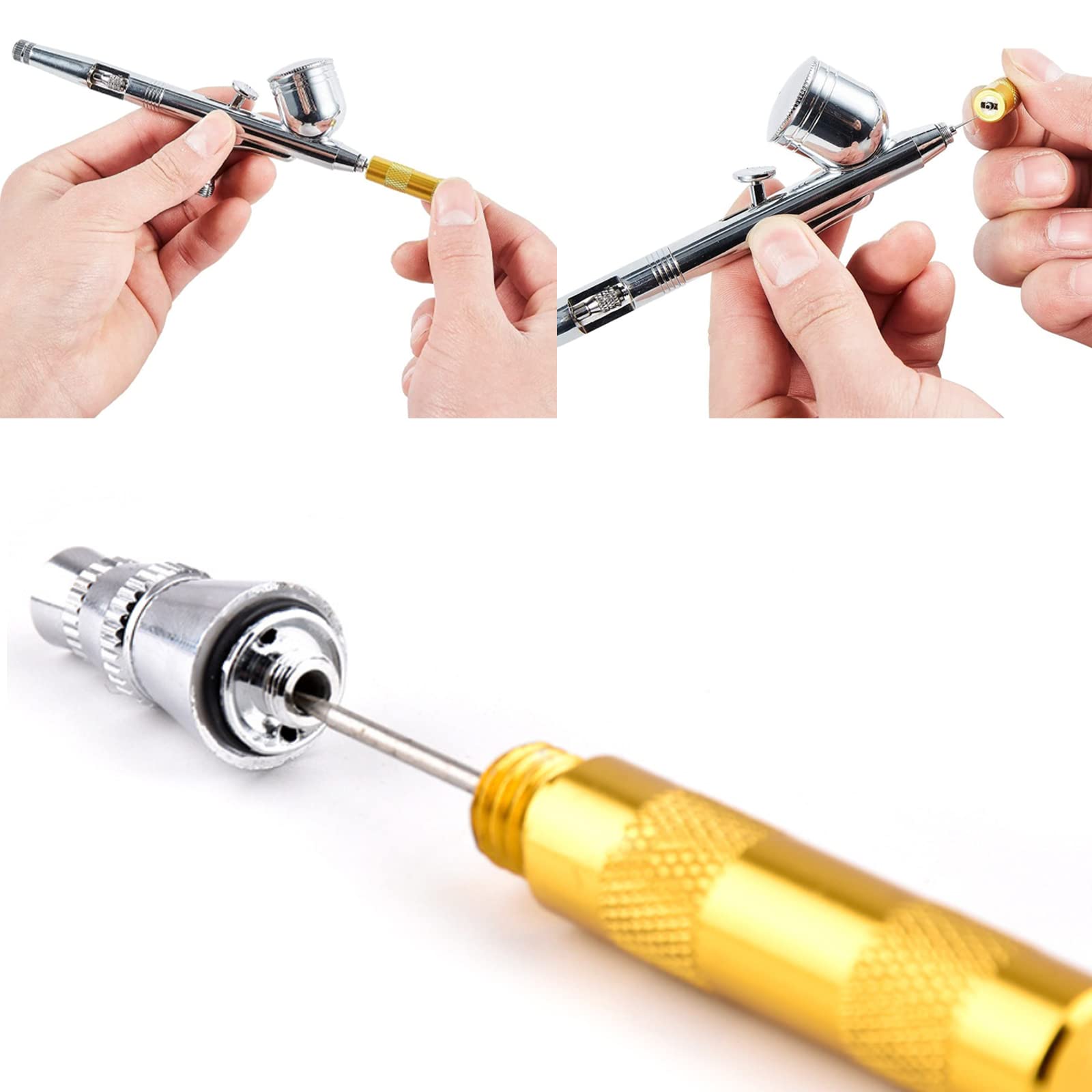 Joyangy Airbrush Cleaning Kit, Spray Gun Cleaning Brush Kit, Air Brushes Cleaner Kit for Painting Kit, 1 Set 5Pcs Cleaning Needles, 1 Set 5Pcs Cleaning Brushes and 1 Wash Needle…